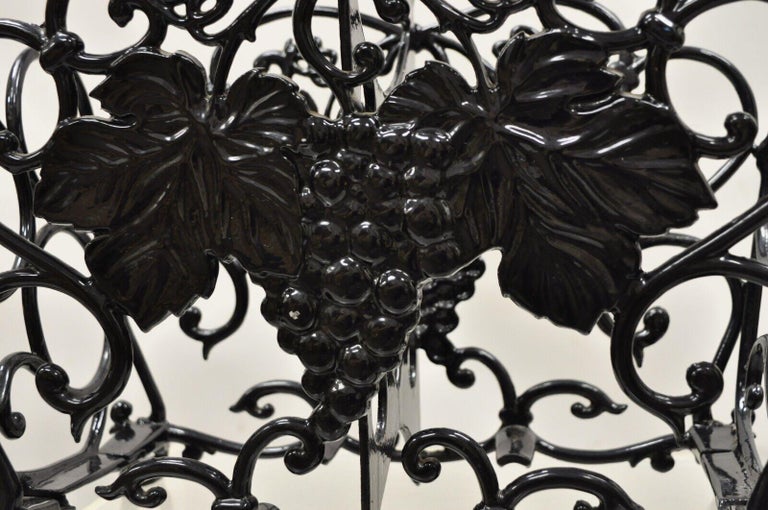 Vintage Victorian Style Black Cast Iron 6 Wine Bottle Rack Holder with ...