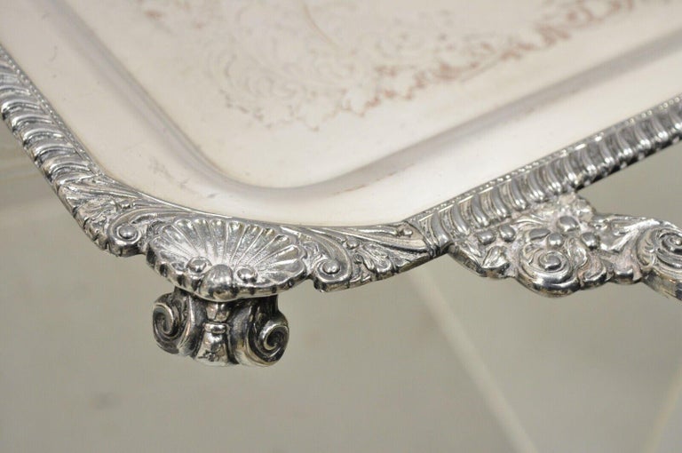 Vintage Victorian Style Silver Plated Twin Handle Ornate Serving ...