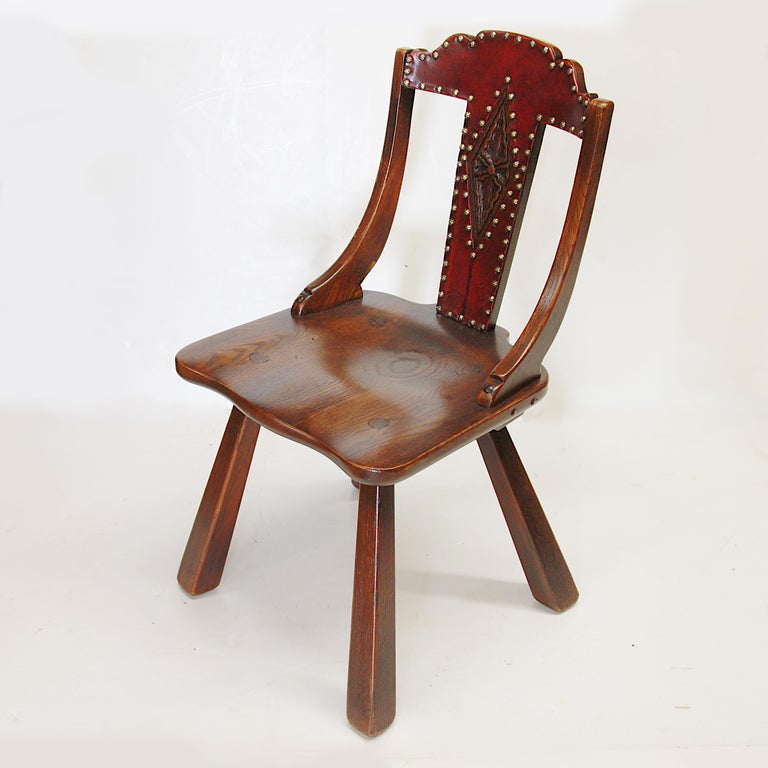 Vintage Viking Oak Kneehole Writing Desk with Matching Chair by ...