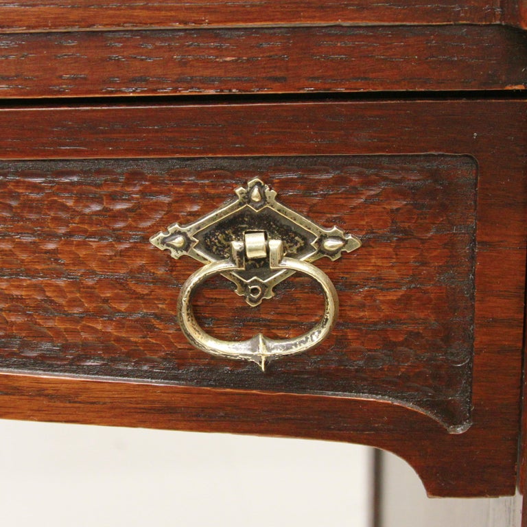 Vintage Viking Oak Kneehole Writing Desk with Matching Chair by ...