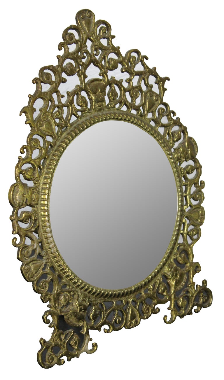 Vintage Virginia Metalcrafters Solid Brass Baroque Filigree Vanity ...