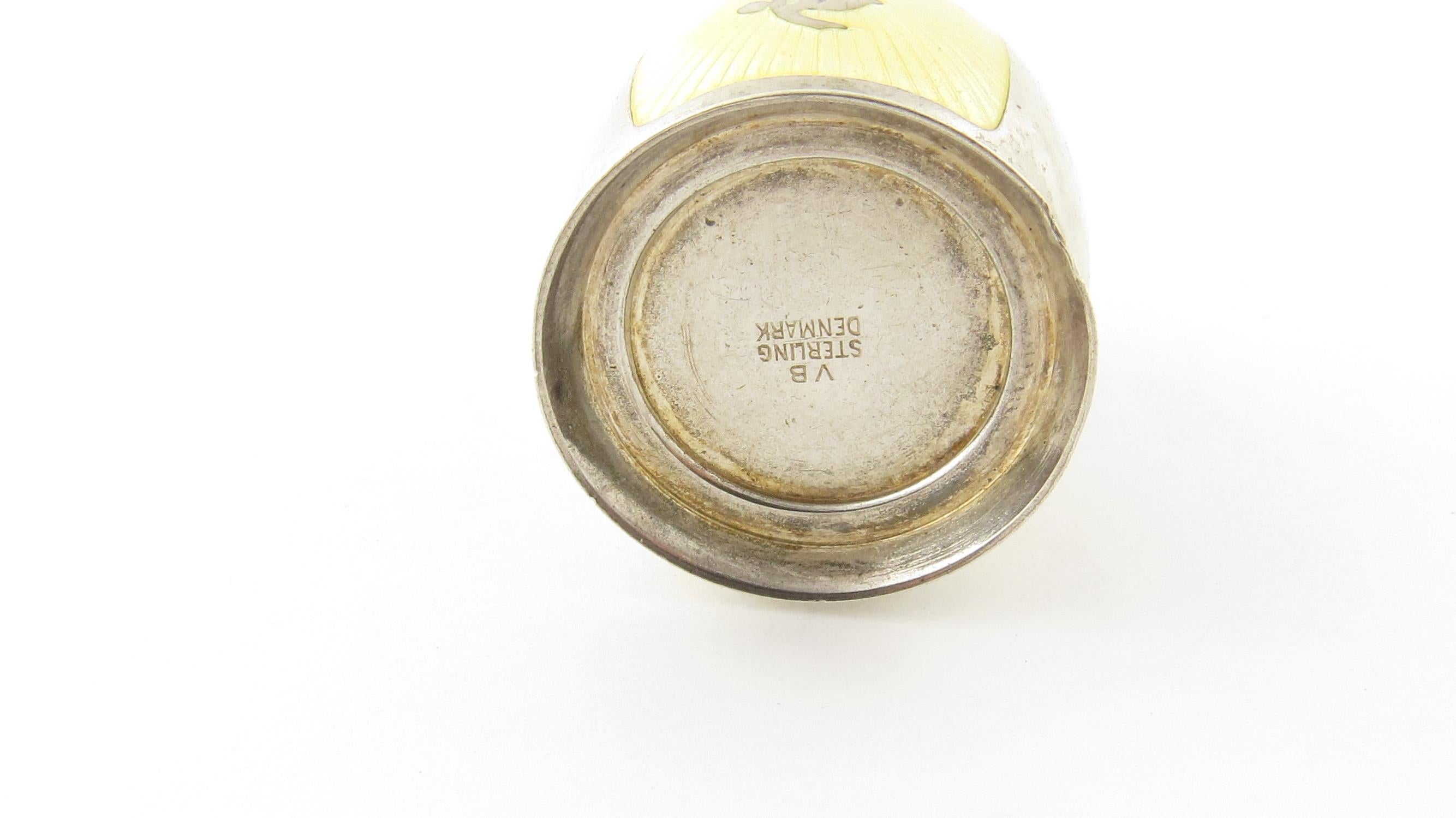 Vintage Volmer Bahner Denmark Sterling Silver White Enamel Salt Shaker ...