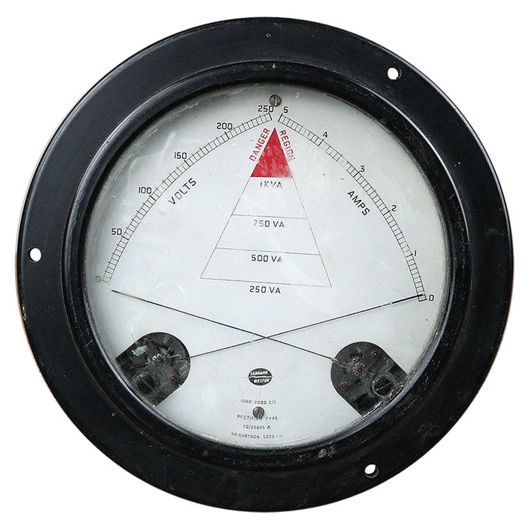 Vintage Volts / Amps Dial, 20th Century For Sale at 1stDibs