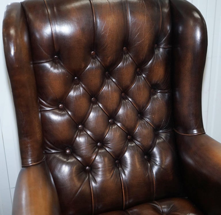 Vintage Wade Chesterfield Captains Wingback Office Chair Hand Dyed ...