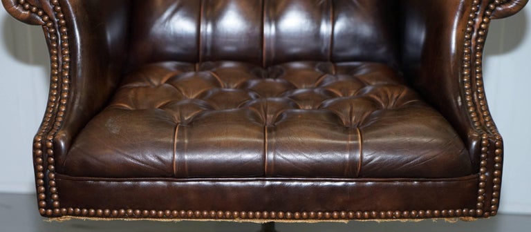 Vintage Wade Chesterfield Captains Wingback Office Chair Hand Dyed ...