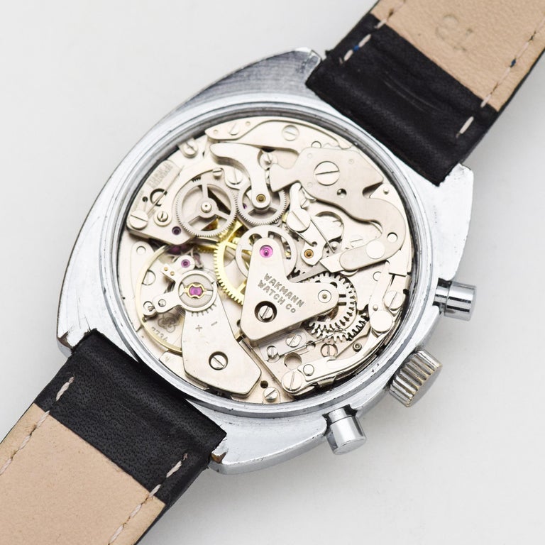 Vintage Wakmann Chronograph Stainless Steel Watch, 1970s For Sale at ...