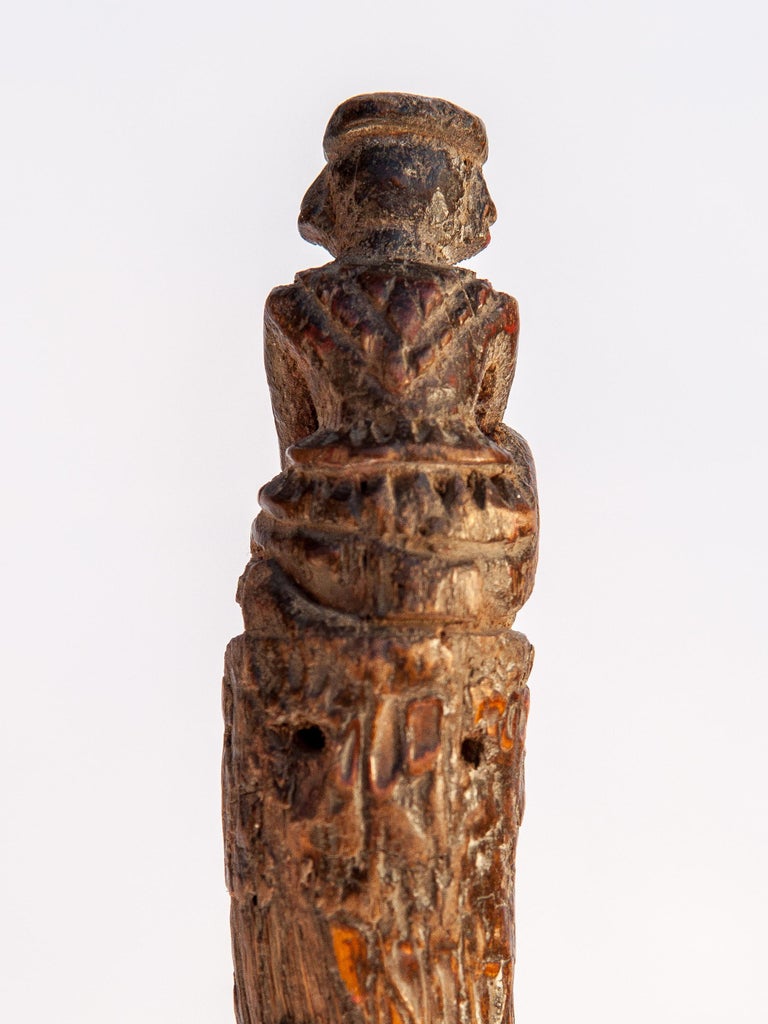 Vintage Walking Stick with Carved Figure, from Burma, Bamboo, Early ...