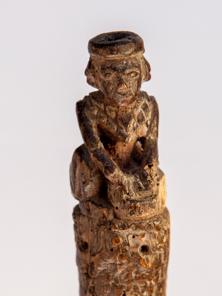 Vintage Walking Stick with Carved Figure, from Burma, Bamboo, Early ...