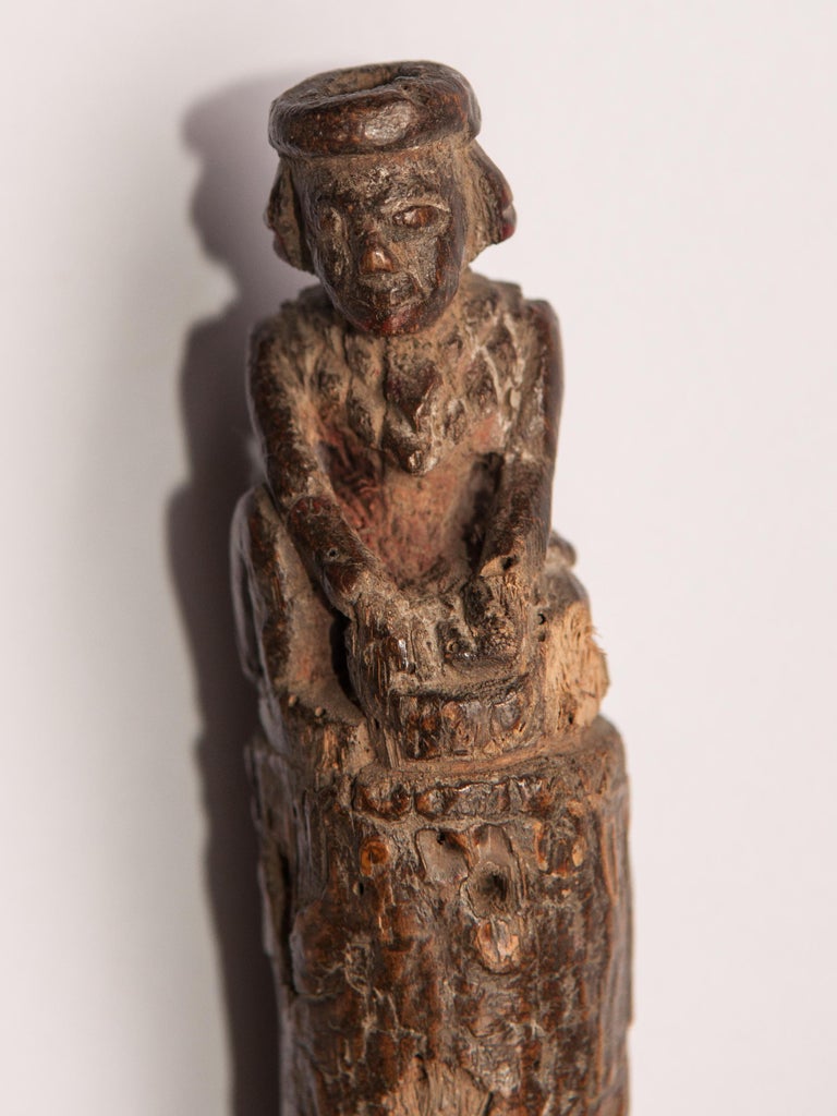 Vintage Walking Stick with Carved Figure, from Burma, Bamboo, Early ...