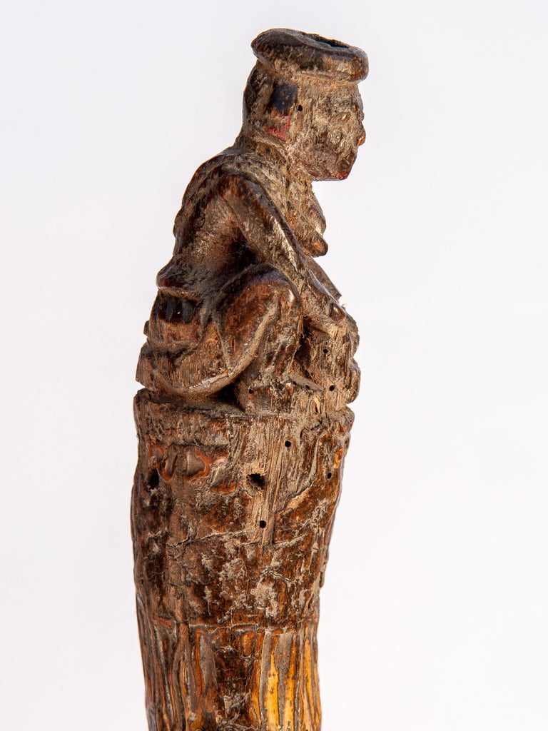 Vintage Walking Stick with Carved Figure, from Burma, Bamboo, Early ...