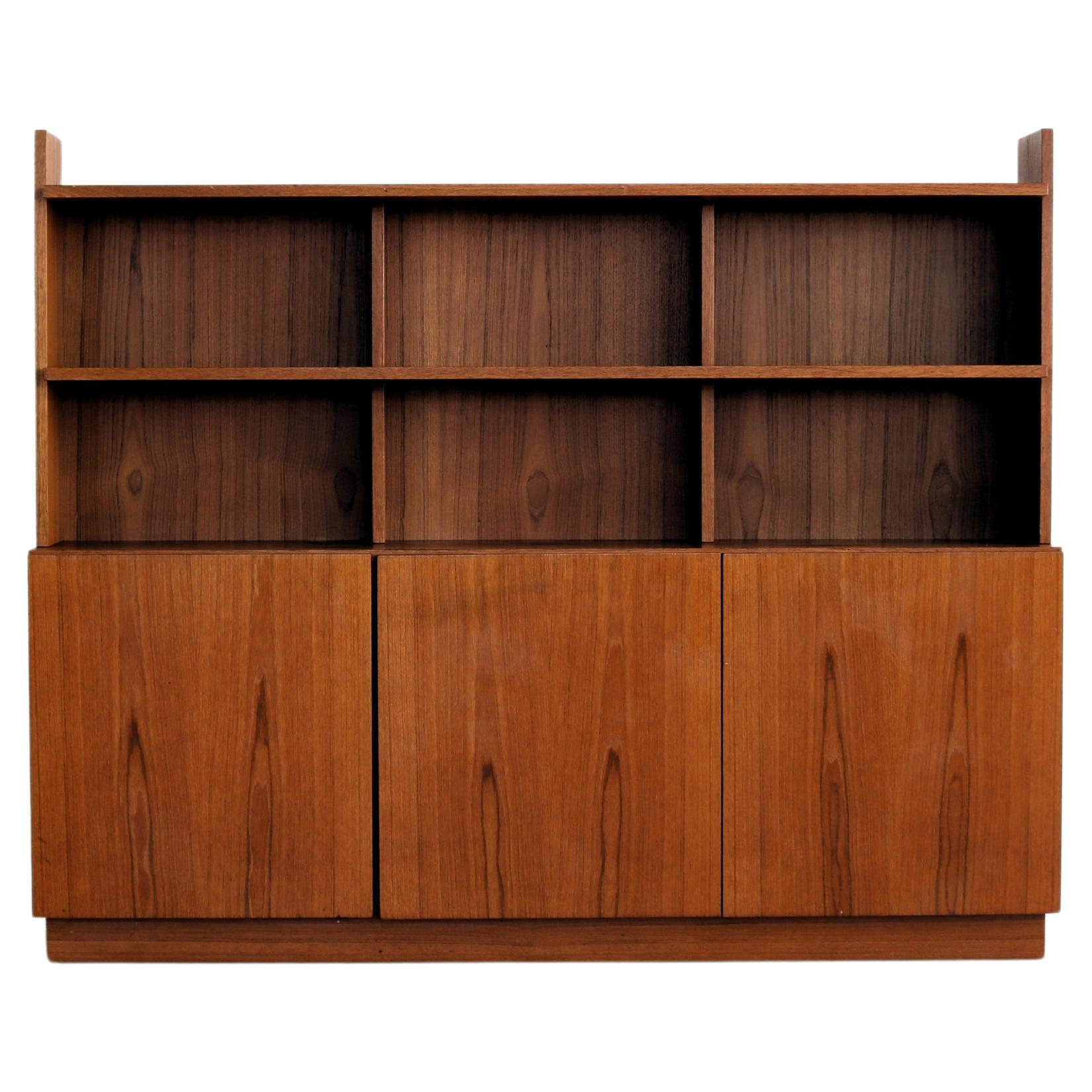 Vintage Wall Cabinet Bookcase 60s Danish For Sale at 1stDibs