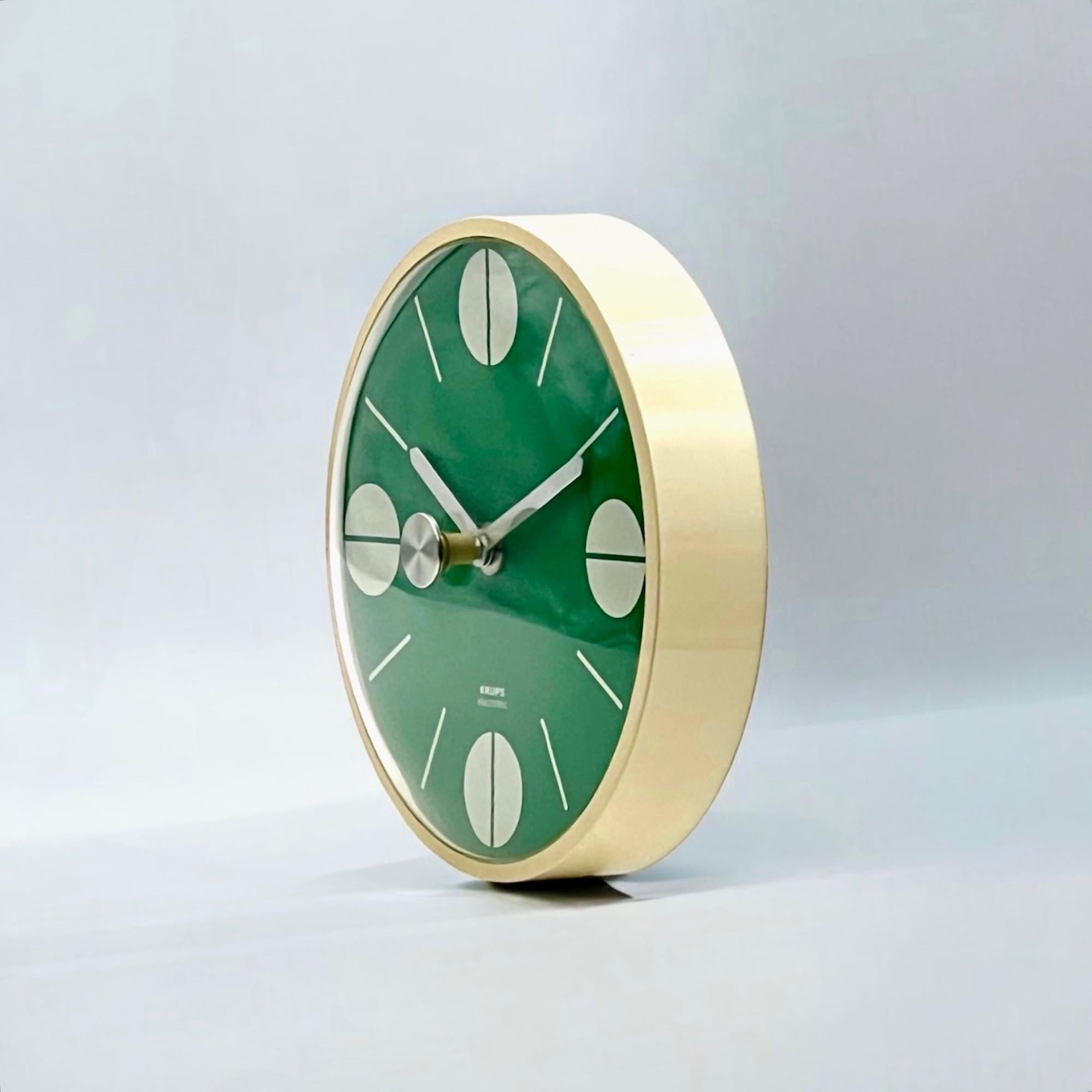 Vintage Wall Clock by Krups - Iconic 70s Space Age Design in Green For ...