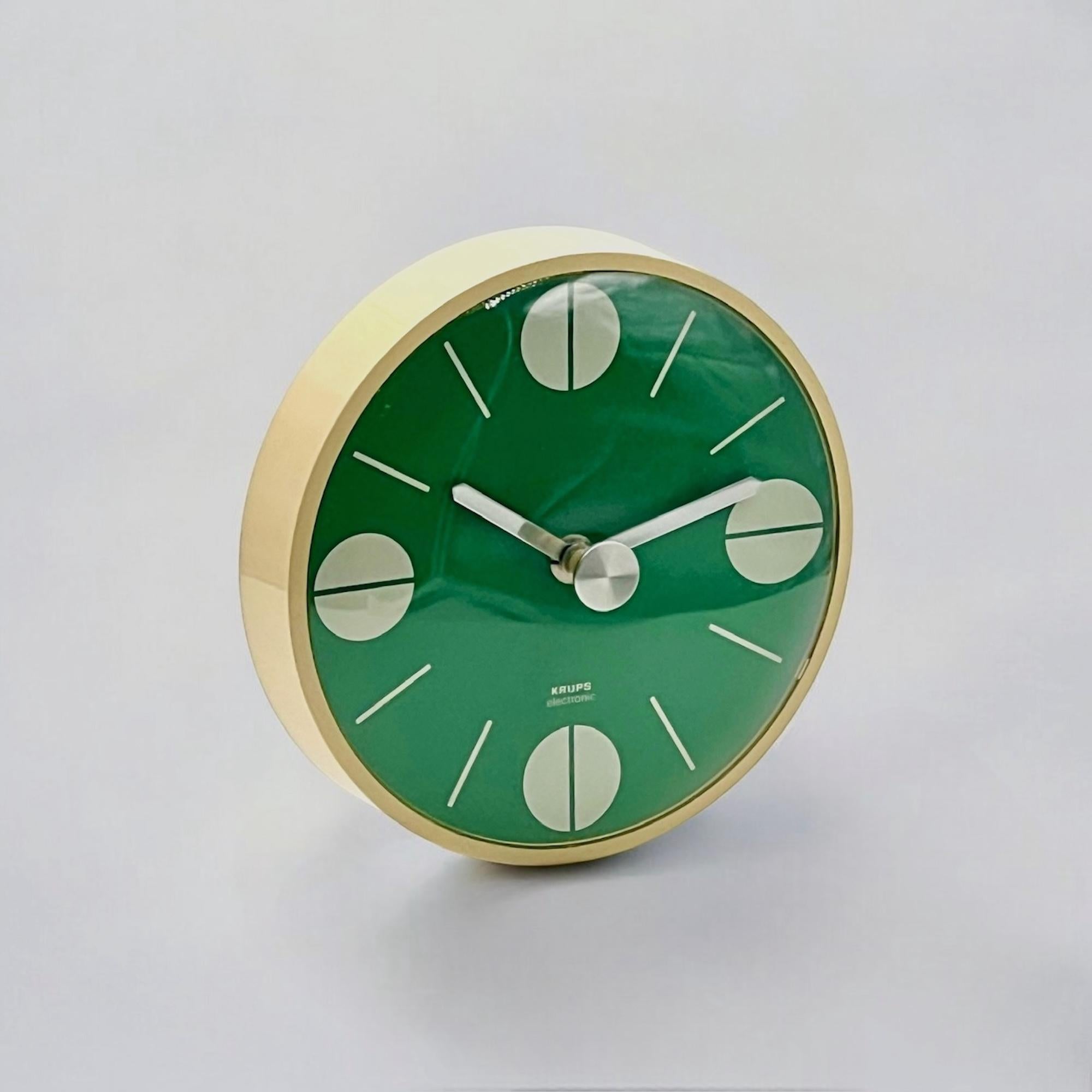 Vintage Wall Clock by Krups - Iconic 70s Space Age Design in Green For ...