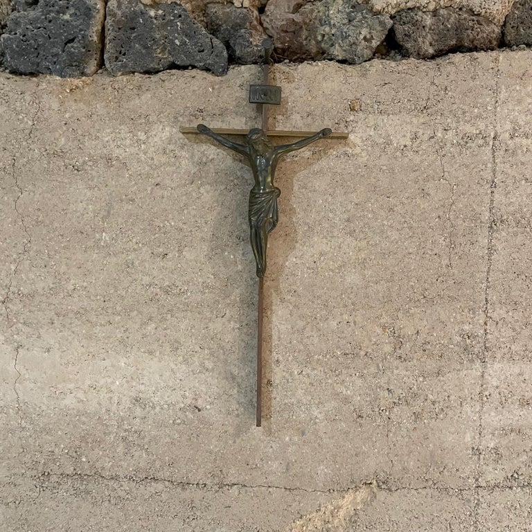 Vintage Wall Crucifix Inri Cross in Patinated Bronze Made Germany at ...
