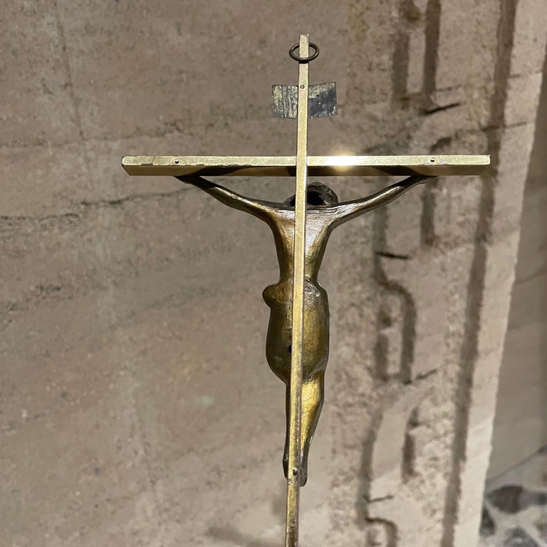 Vintage Wall Crucifix Inri Cross in Patinated Bronze Made Germany at ...