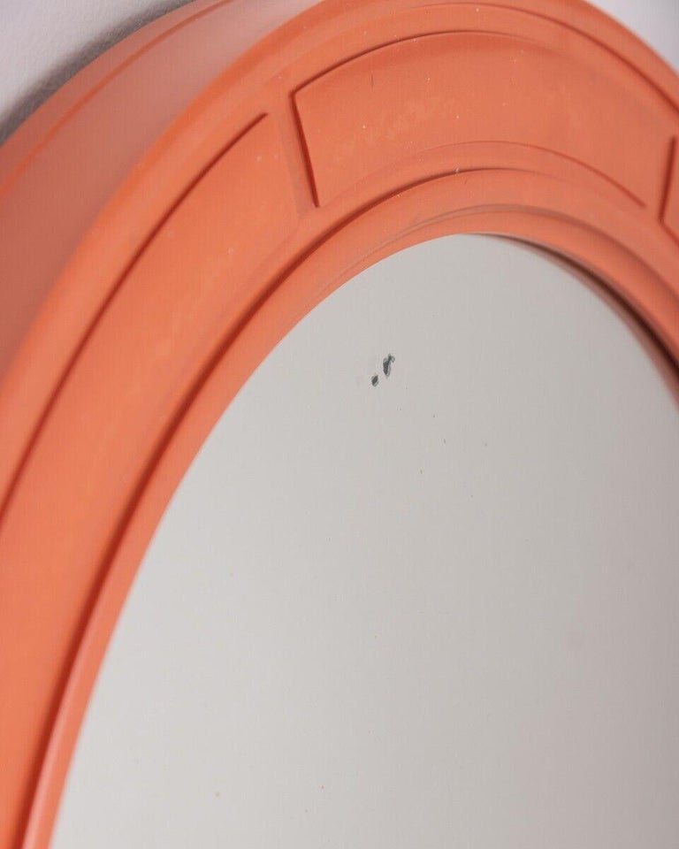 Vintage Wall Mirror 70s Orange Italian Design For Sale at 1stDibs