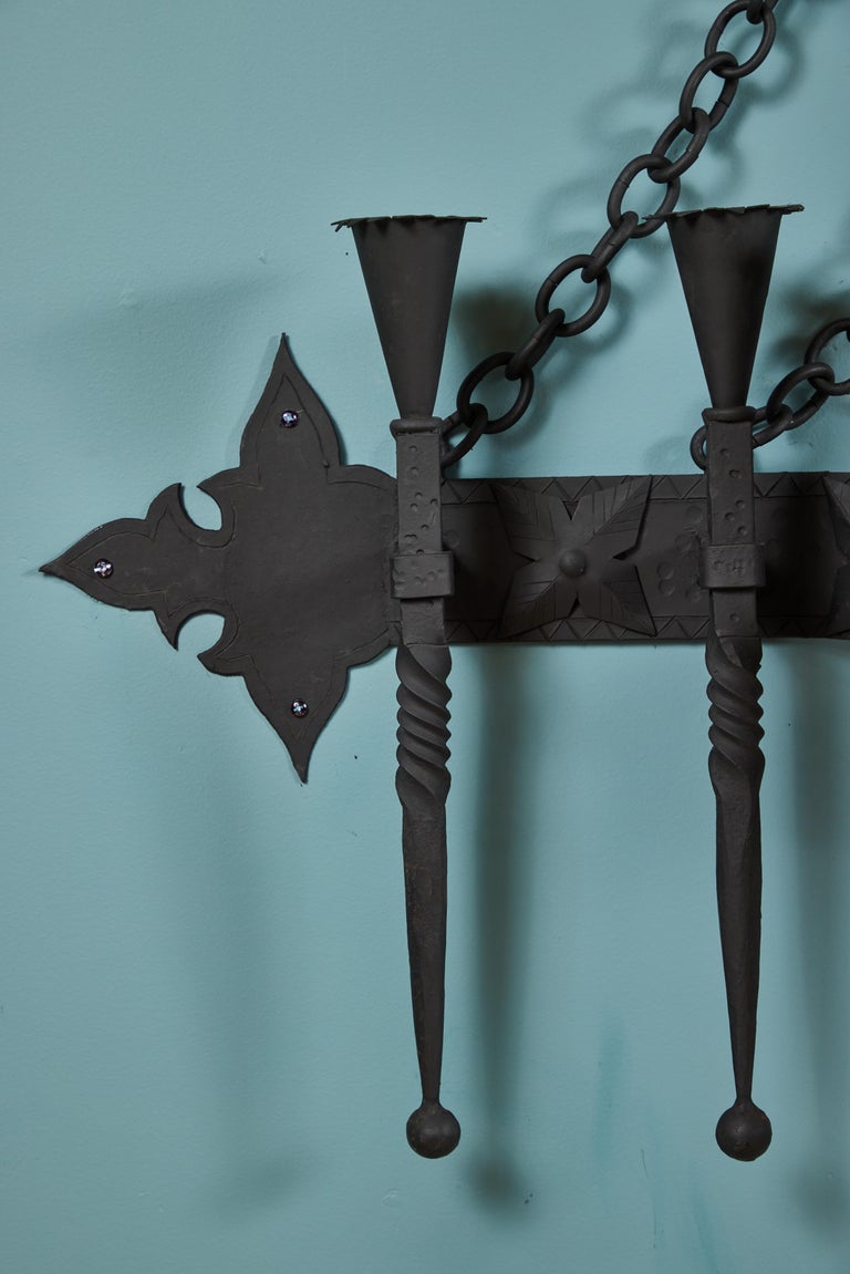 Vintage Wall Mounted Metal Candelabra For Sale at 1stDibs