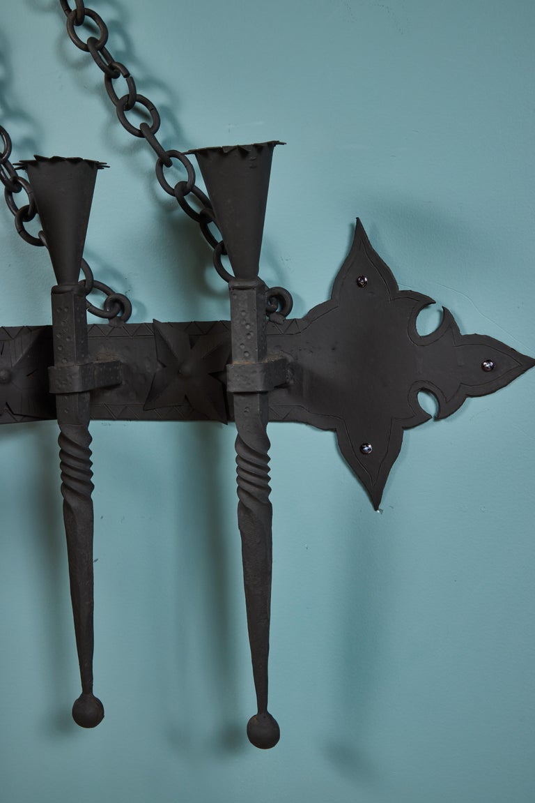 Vintage Wall Mounted Metal Candelabra For Sale at 1stDibs