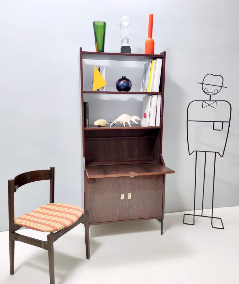 Vintage Walnut Bookshelf and Secretaire by Claudio Salocchi for Sormani ...