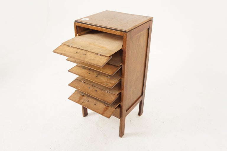 Vintage Walnut Sheet Music Cabinet, 6 Drawer, File Cabinet, Scotland ...