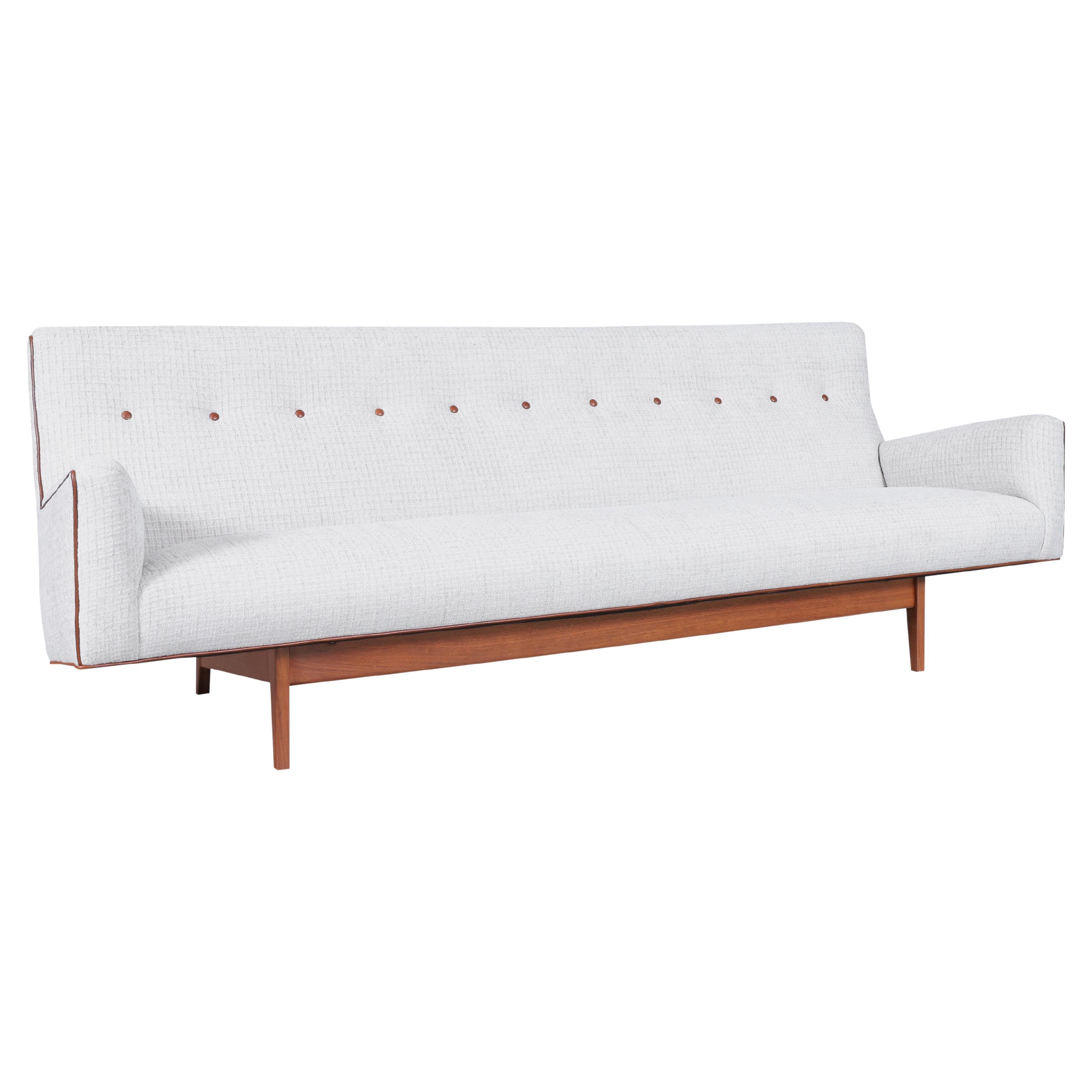 Vintage Walnut Frame Sofa by Jens Risom Designs For Sale at 1stDibs