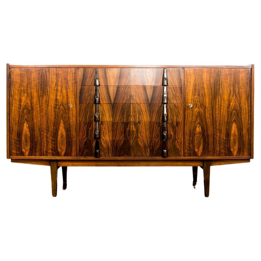 Walnut Brutalist Sideboard by Brasilia at 1stDibs