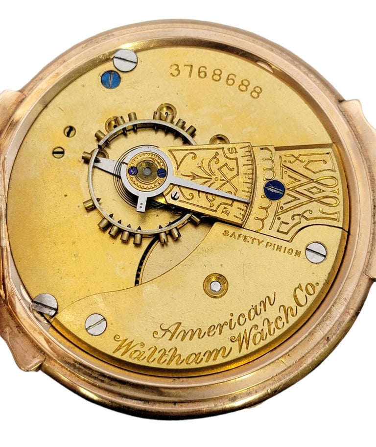 Vintage Waltham 14 Karat Rose Gold Pocket Watch with Hunter Case, Circa ...