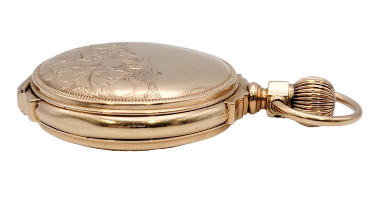 Vintage Waltham 14 Karat Rose Gold Pocket Watch with Hunter Case, Circa ...