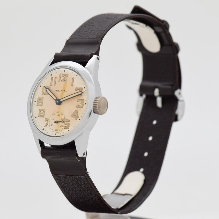 Vintage Waltham Military WWII-Era Base Metal Watch, 1942 at 1stDibs
