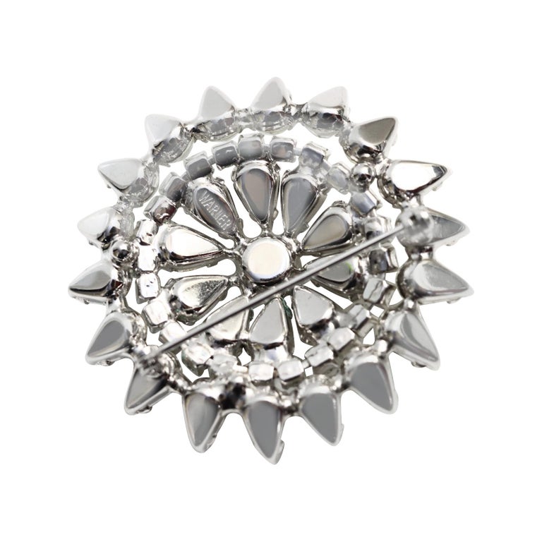 Vintage Warner Rhinestone Pear and Round Brooch, circa 1960s For Sale ...