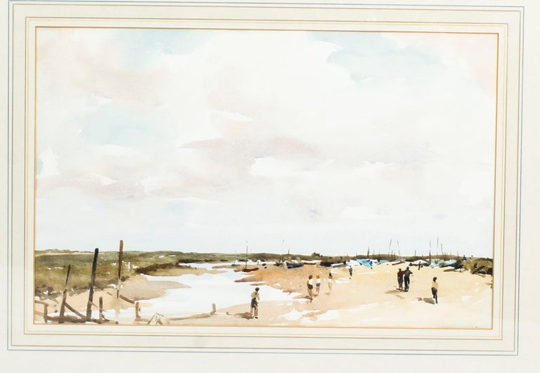 Vintage Watercolor Landscape by Edward Wesson, Mid-20th Century For ...