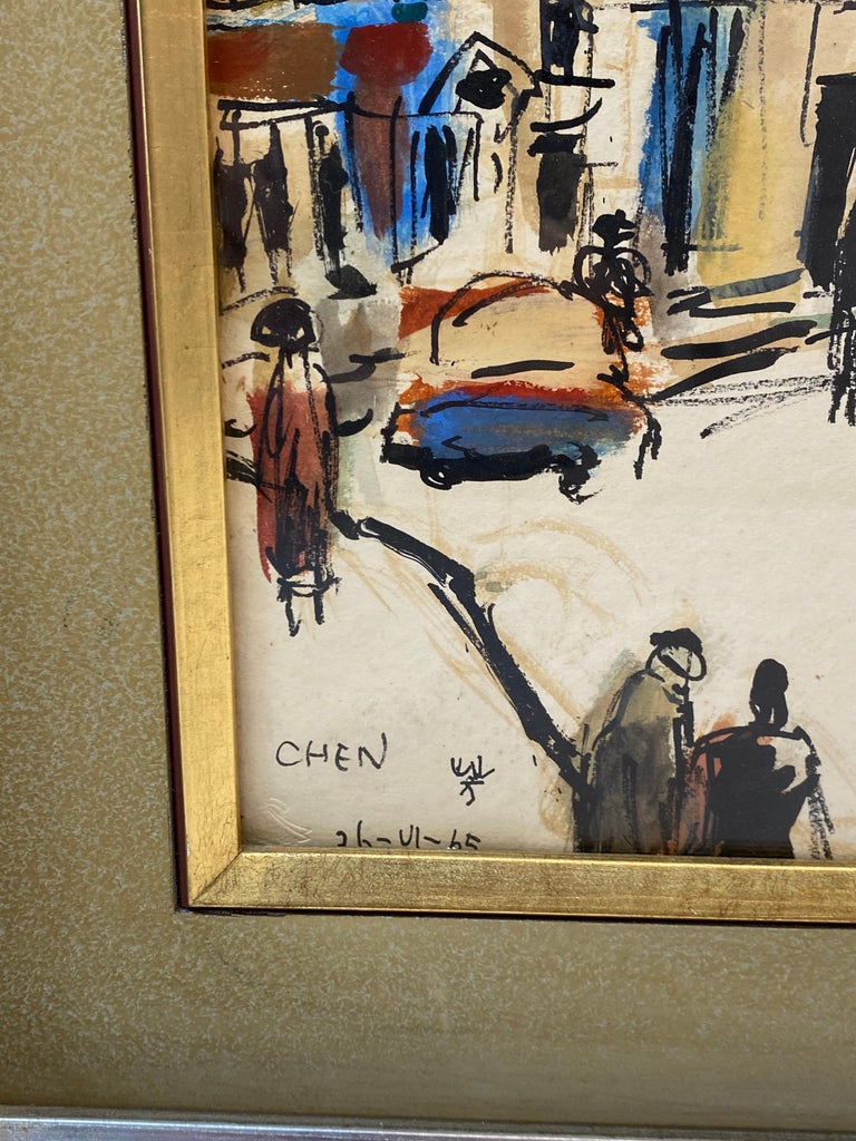 Vintage Watercolor Painting "Methode, Paris" by Chen, C.1965 at 1stDibs ...