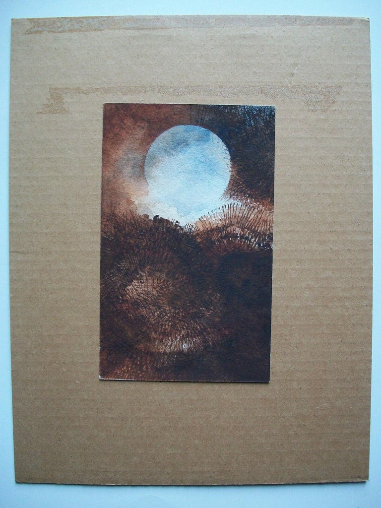 Vintage Watercolor and Sepia Painting on Paper - Signed - Canada - 20th ...
