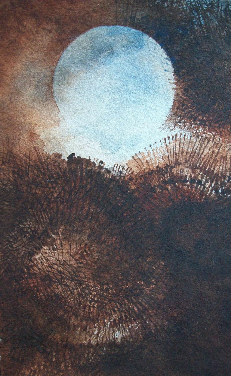 Vintage Watercolor and Sepia Painting on Paper - Signed - Canada - 20th ...