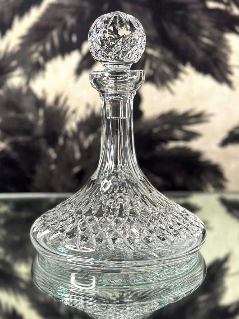 Vintage Waterford Crystal Ships Decanter with Etched Diamond Cuts, c ...