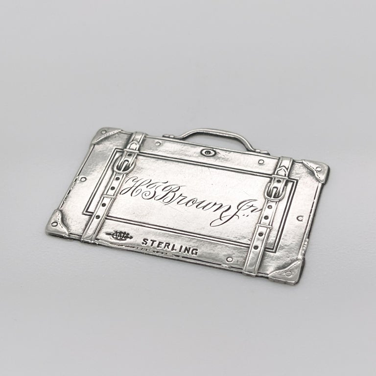 Vintage Webster Co. Sterling Silver Luggage Tag in the form of a ...