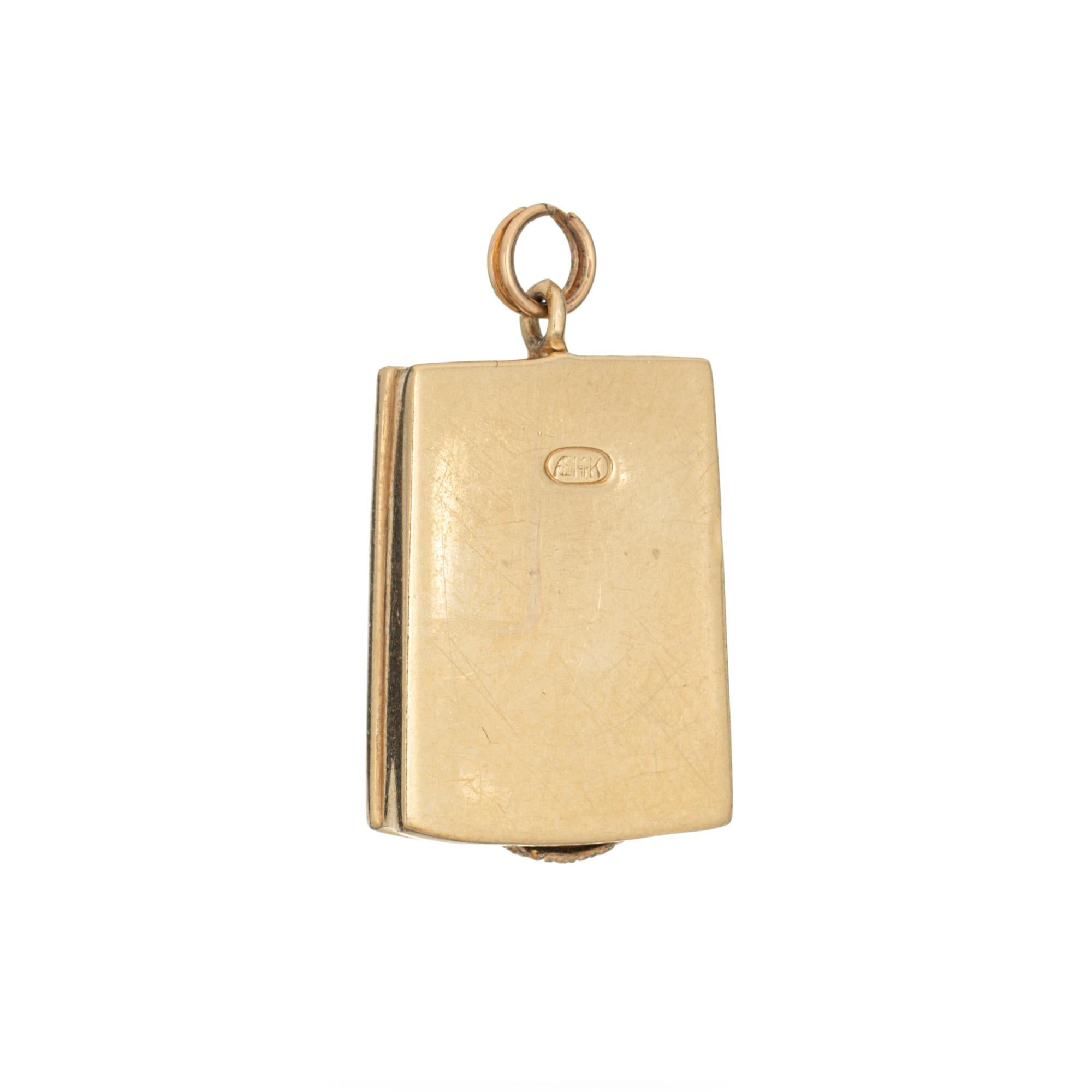 Vintage Weight Scale Charm 14k Yellow Gold Pendant Articulated Moves ...