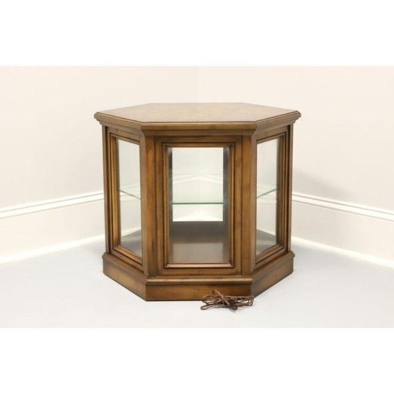 WEIMAN Mid Century Hexagonal Glass Cabinet Accent Table at 1stDibs