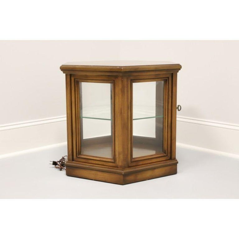 WEIMAN Mid Century Hexagonal Glass Cabinet Accent Table at 1stDibs