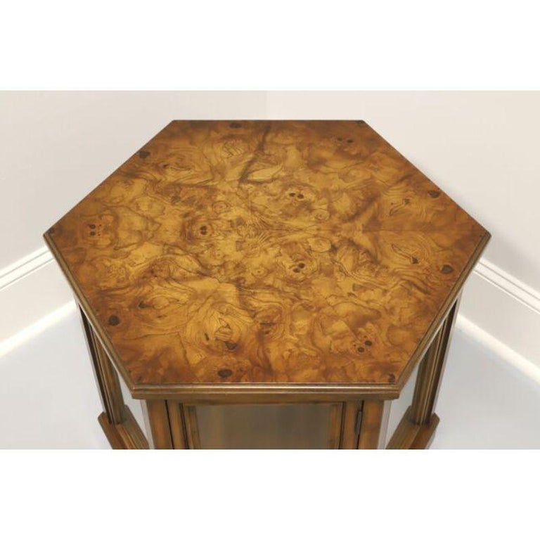 WEIMAN Mid Century Hexagonal Glass Cabinet Accent Table at 1stDibs