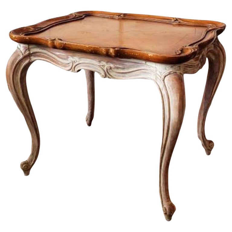 Vintage Weiman Provincial Louis XV Style Whitewash Table at 1stDibs
