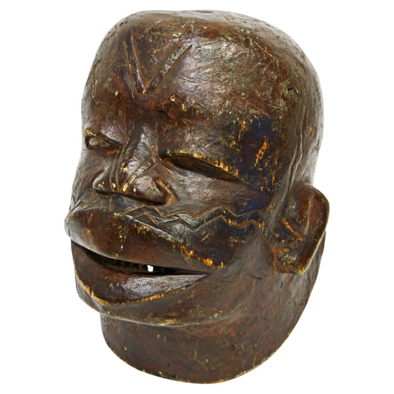 Vintage Well Carved Maconde Helmet Mask, Mozambique or Tanzania Mid ...