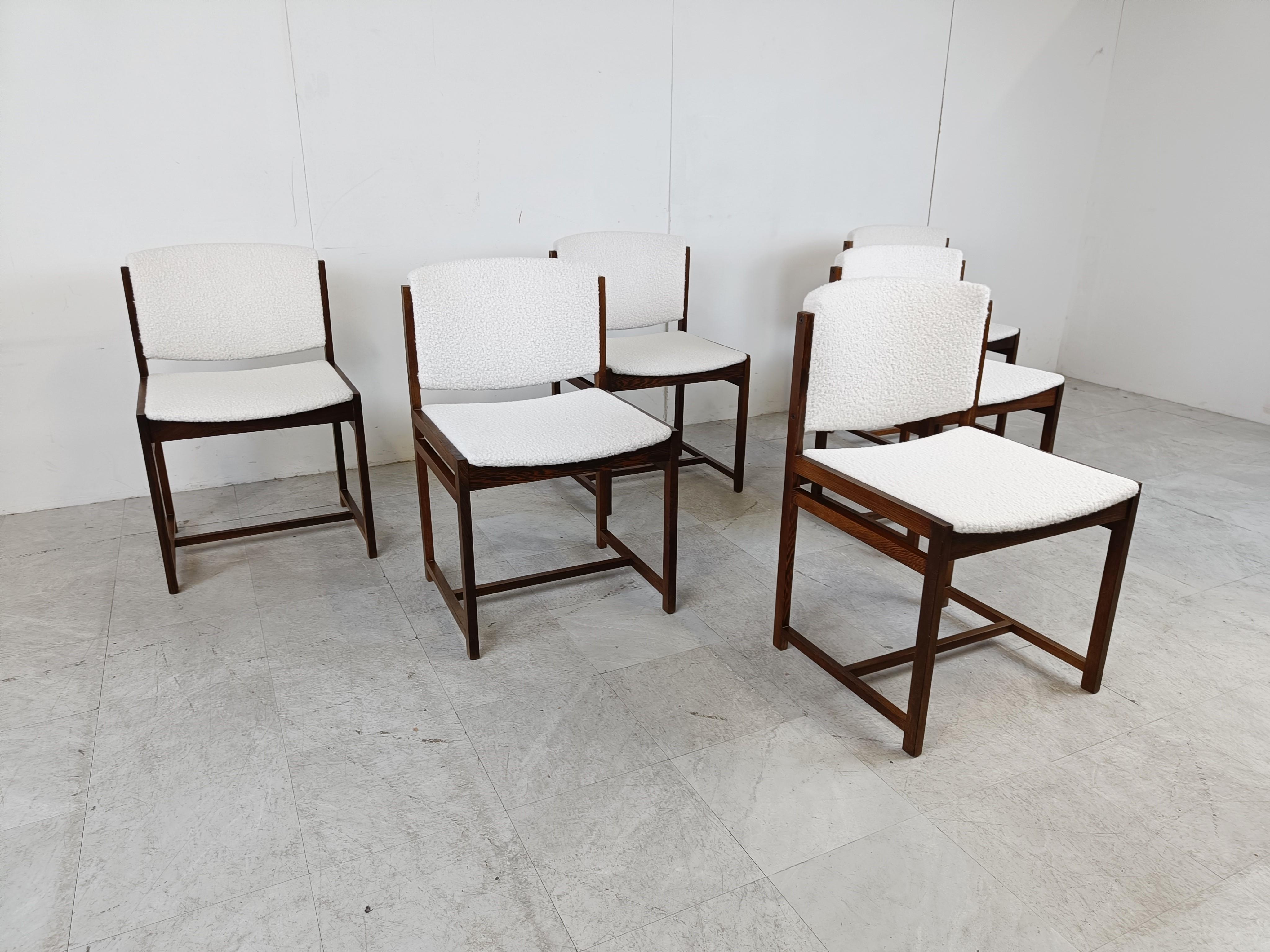 Vintage Wengé Dining Chairs, Set of 6, 1960s For Sale at 1stDibs