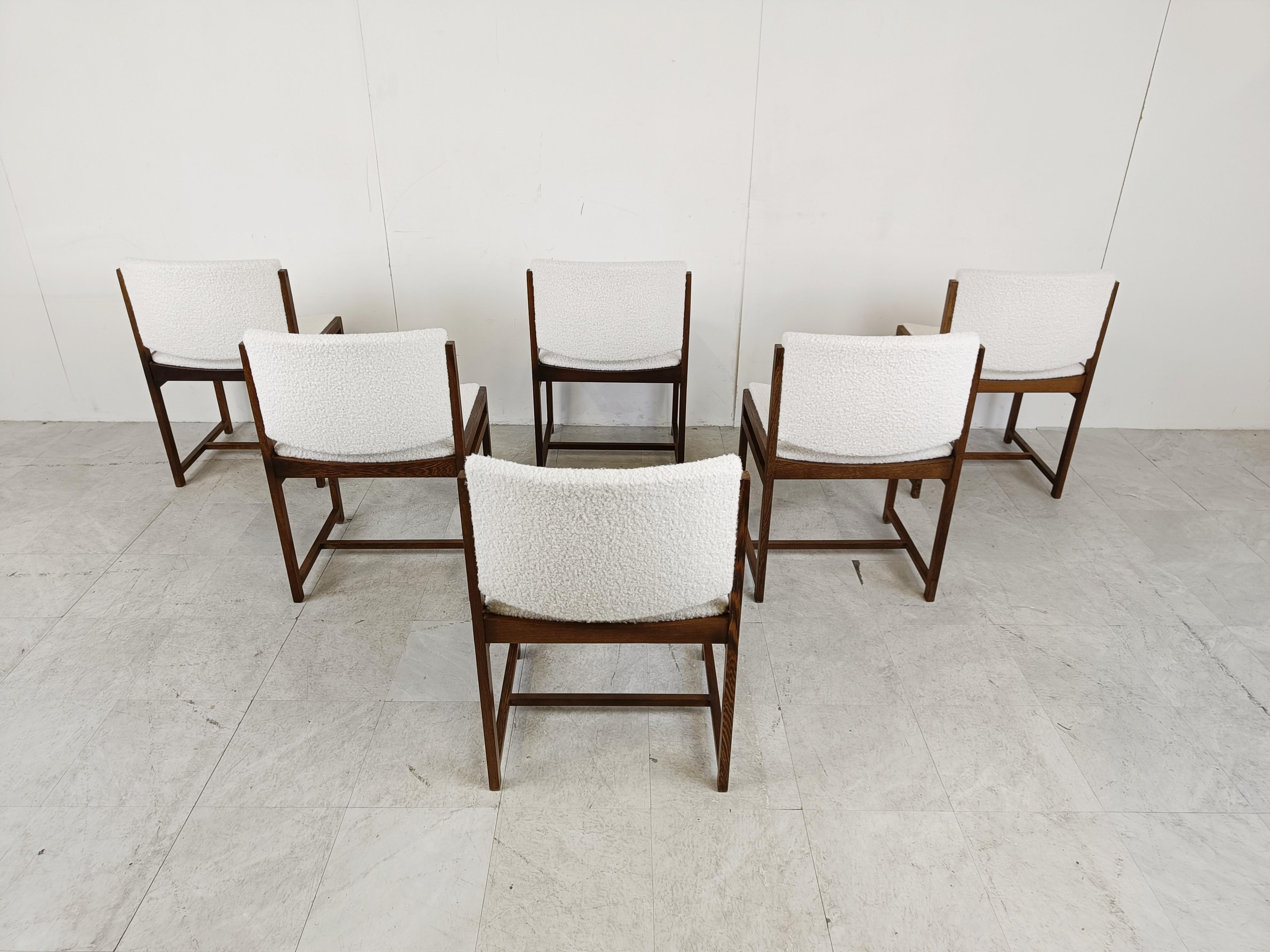 Vintage Wengé Dining Chairs, Set of 6, 1960s For Sale at 1stDibs