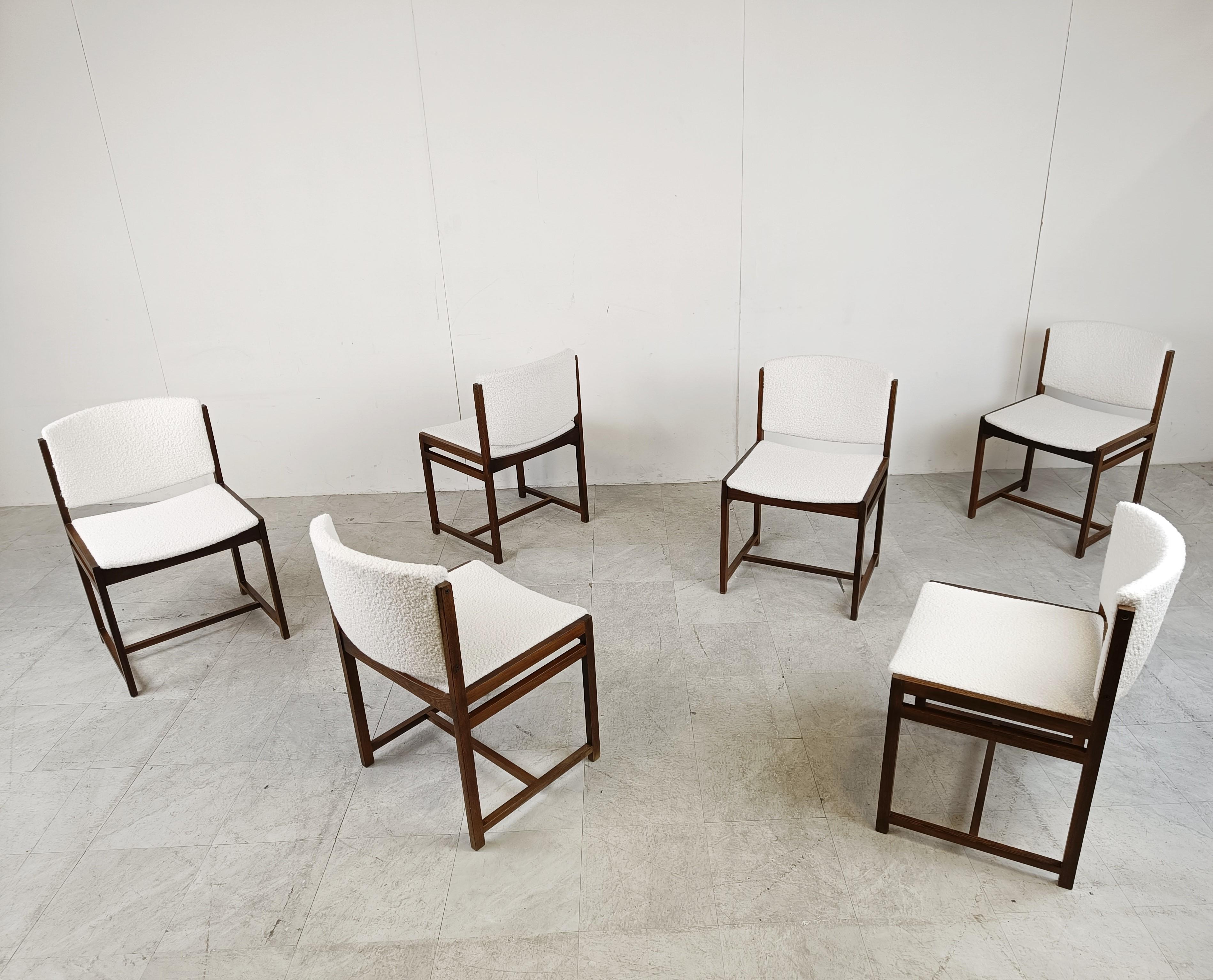 Vintage Wengé Dining Chairs, Set of 6, 1960s For Sale at 1stDibs