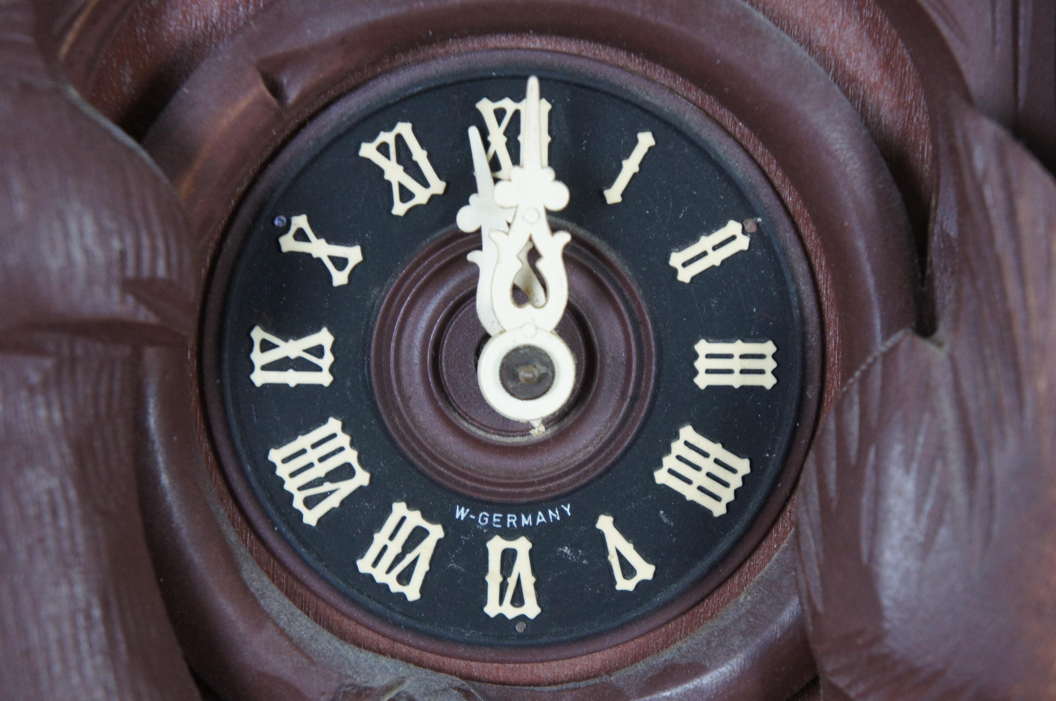 Vintage West German Black Forest 8 Day Cuckoo Clock Hunters Quail Game ...