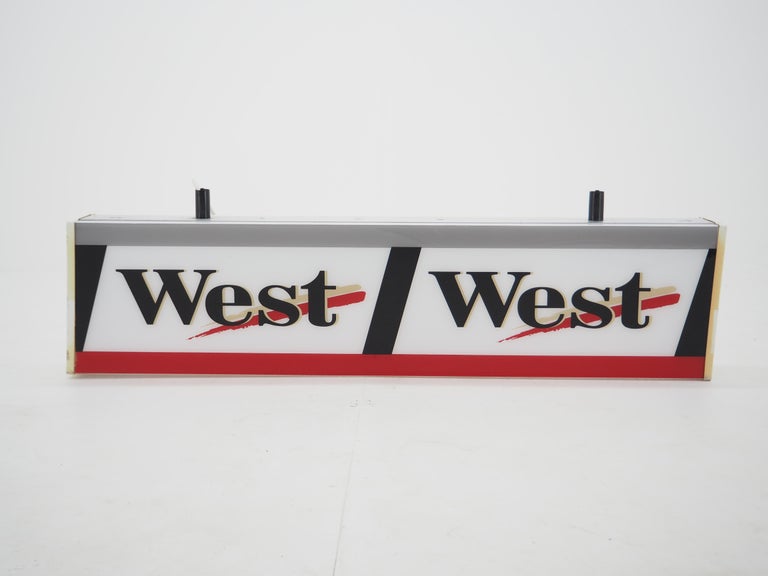 Vintage West Light Sign For Sale at 1stDibs