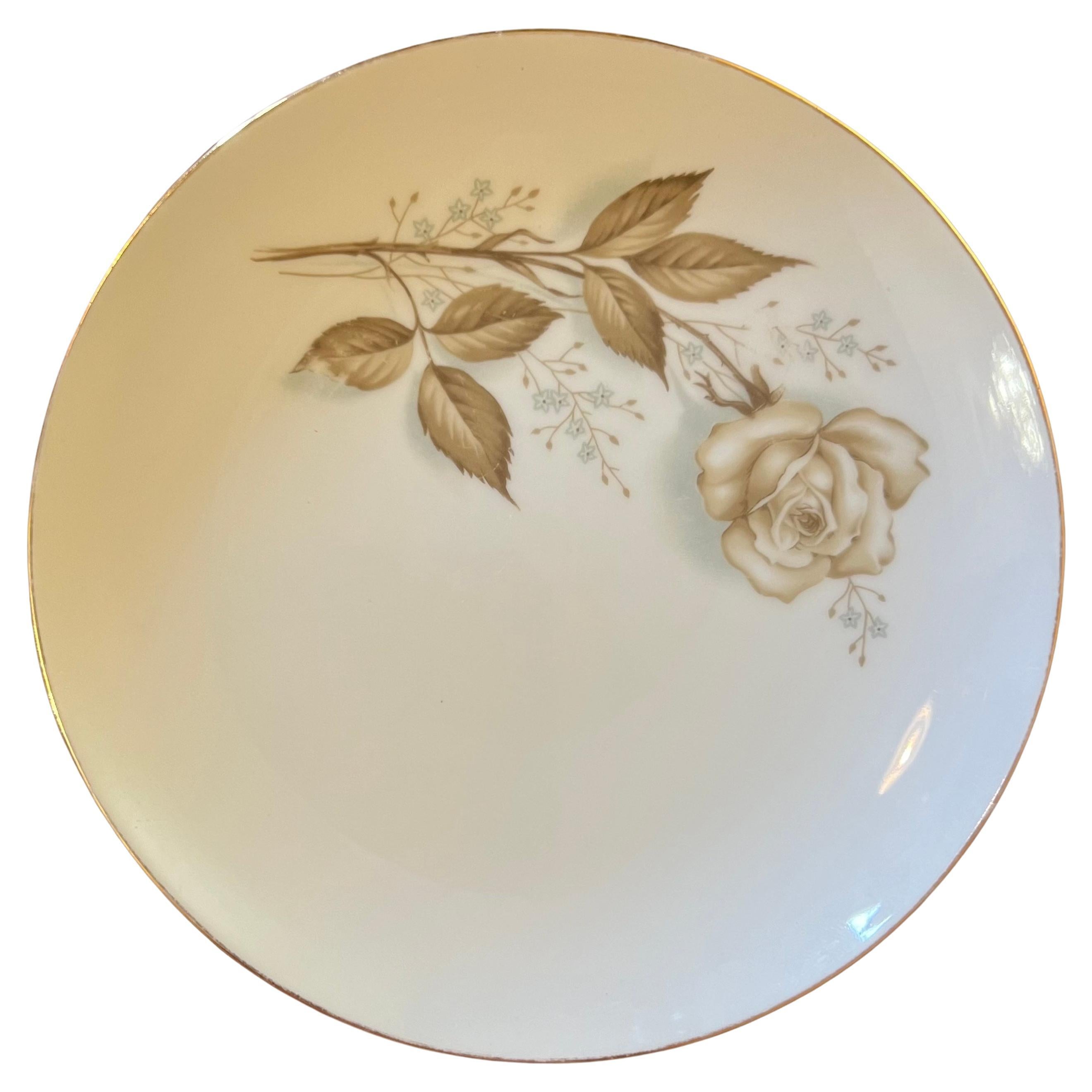 Vintage Westminster Damask Rose Dinner Plate For Sale at 1stDibs