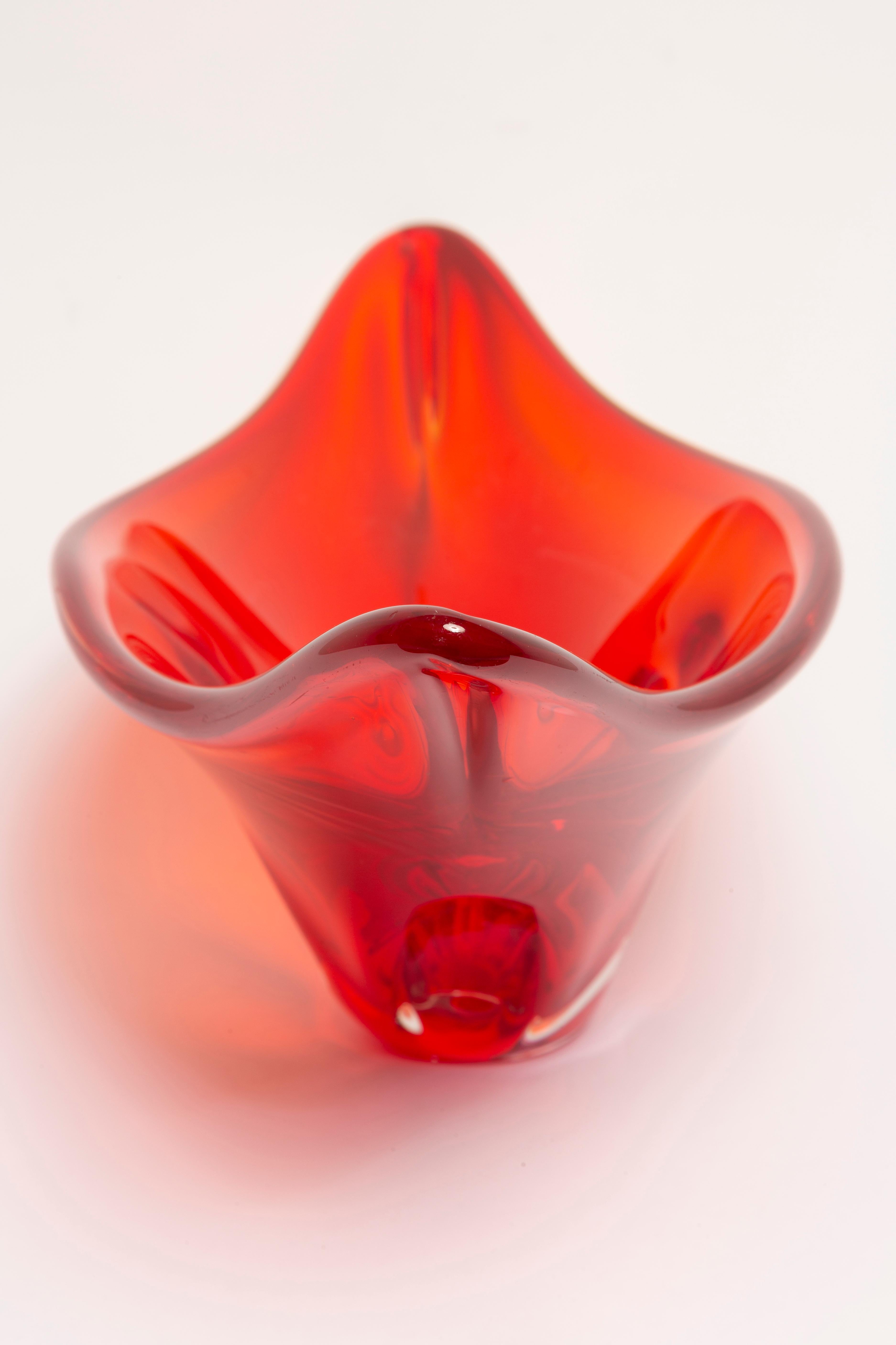 Vintage Red Decorative Murano Glass Plate, Italy, 1960s at 1stDibs