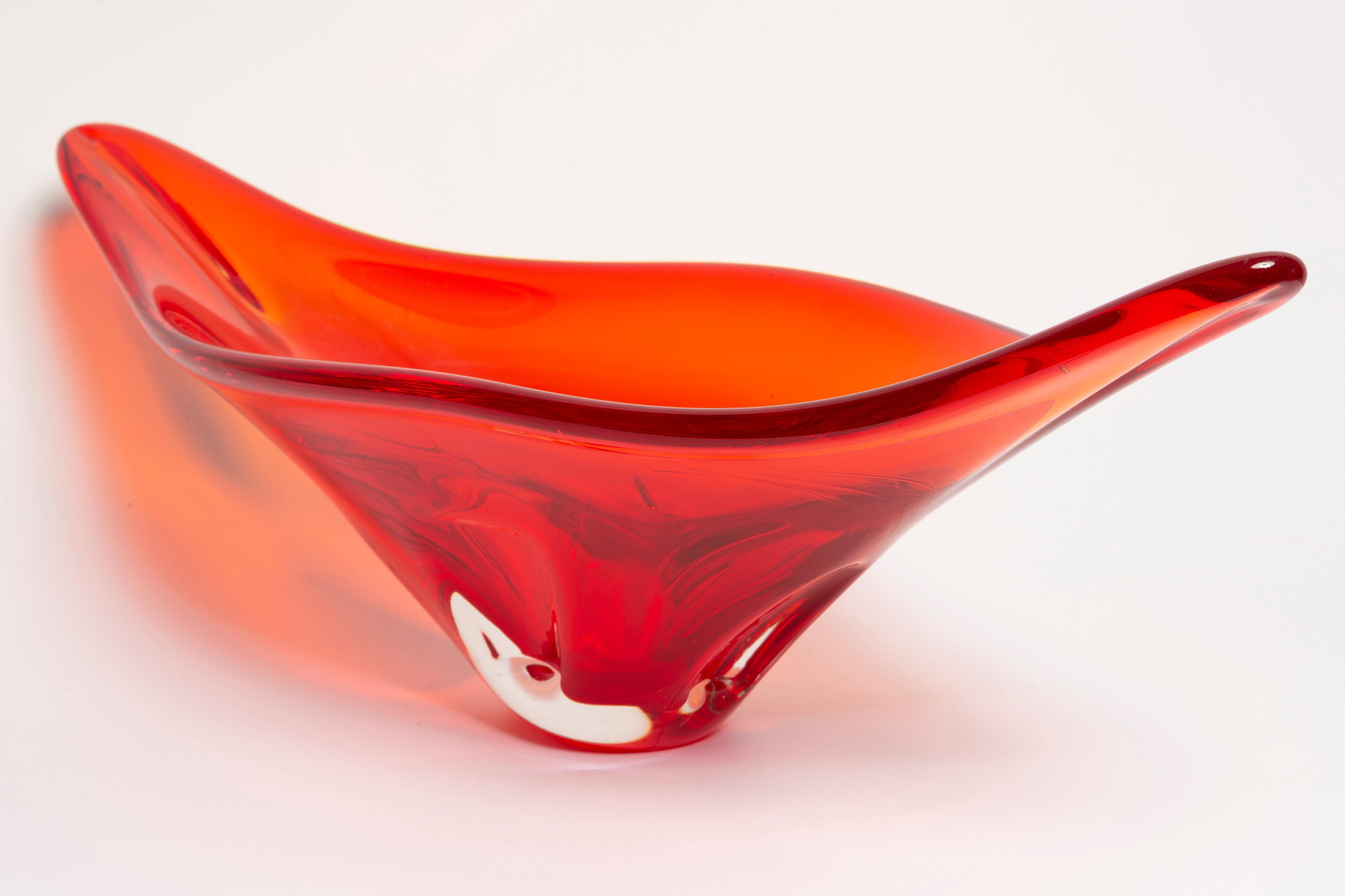 Vintage Red Decorative Murano Glass Plate, Italy, 1960s at 1stDibs